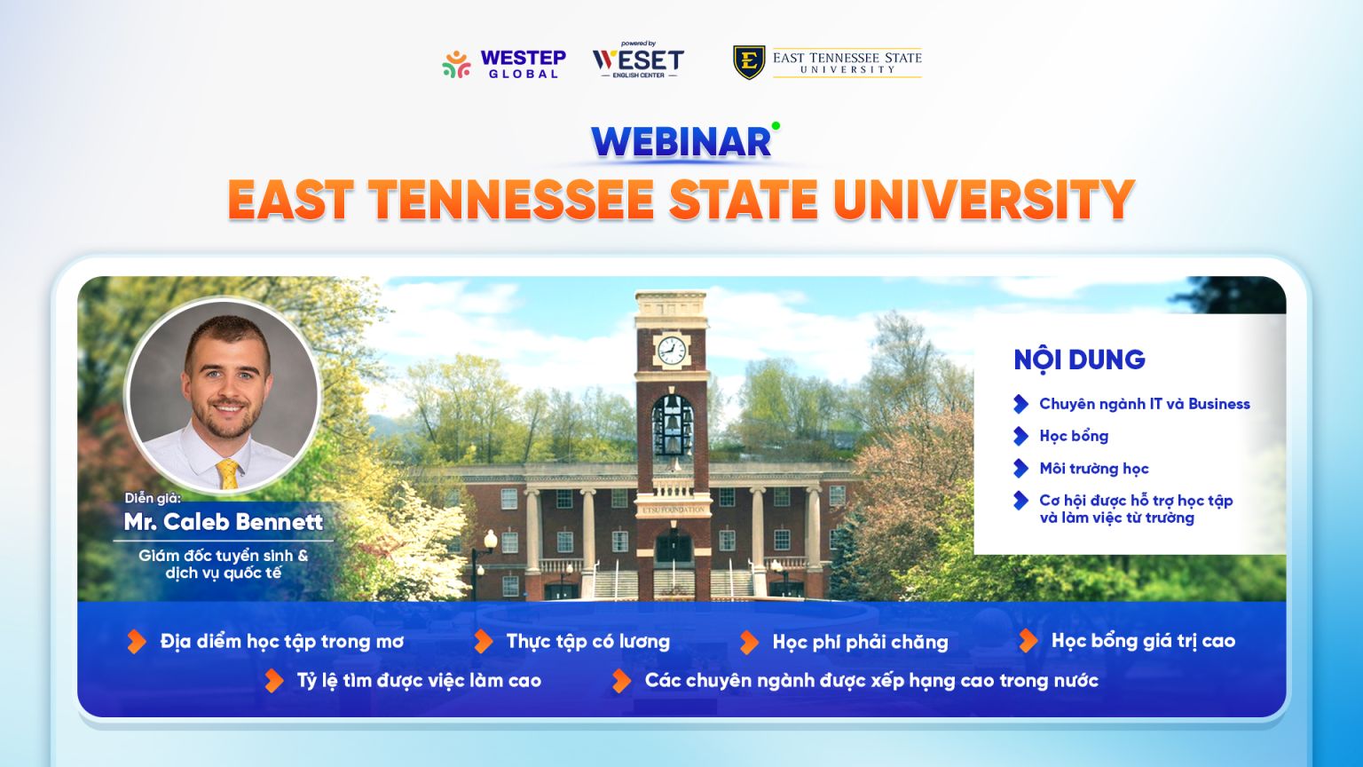 [Webinar] Gặp gỡ trực tiếp Đại diện East Tennessee State University ...